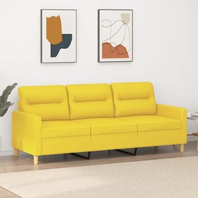 3místná pohovka světle žlutá 180 cm textil