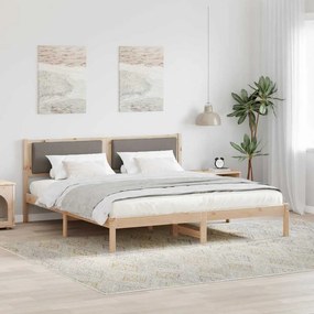Rám postele s čelo Taupe 200 x 200 cm Masivní borové dřevo 3394231