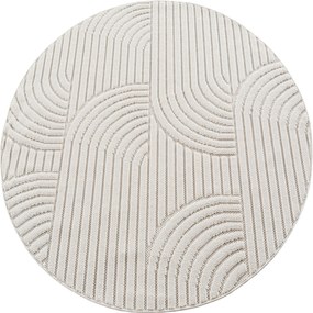 Ayyildiz, Kusový koberec Helix 2201 cream kruh, 80x80, bílá, chodba / předsíň