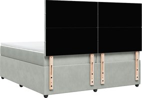 Box spring postel s matrací světle šedá 200x200 cm samet 3292430