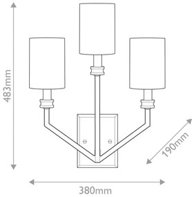Hinkley HK-MOORE-WB3-HB - Nástěnné svítidlo MOORE 3xE14/40W/230V zlatá