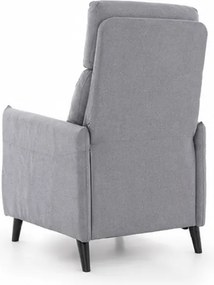 relaxační polohovací TV křeslo, dřevo/kov/látka, 105x68x80 cm, nohy tmavé/šedá, Dekorino KR20260137