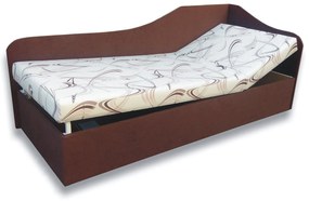 Jednolůžková postel (válenda) 80 cm Abigail (Sand 10 + Tmavě hnědá 40) (P). 793055