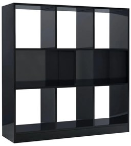 vidaXL Knihovna černá s vysokým leskem 97,5x29,5x100 cm dřevotříska