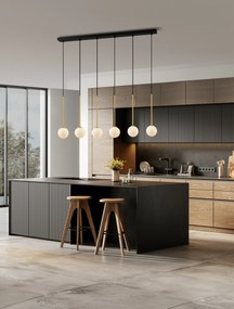 Satina zlato-černo-bílý moderní lustr Savoy 160