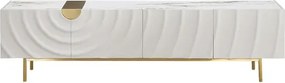 TV stolek Stilig ST320 200 cm ecru/zlatý/mramor