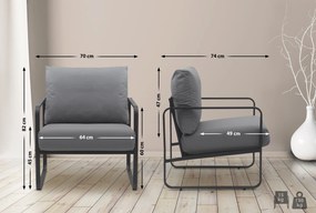 Relaxační křeslo Manea umělá kůže – šedá