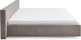 Taupe čalouněná dvoulůžková postel s úložným prostorem s roštem 200x240 cm Cube – Meise Möbel