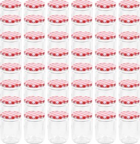 vidaXL Zavařovací sklenice se mi víčky 48 ks 230 ml [50798] Barva: bílá a červená