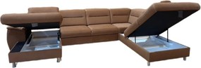 Rozkládací rohová sedačka SCANDURO U levý roh hnědá