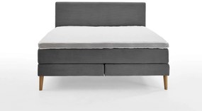 Boxspring postel elina 180 x 200 cm manšestr šedá MUZZA