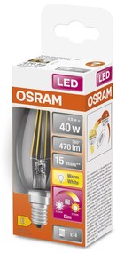 Žárovka OSRAM LED E14 4W GLOWdim čirá