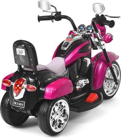 Costway 6 V elektrický motocykl na baterie s hudbou růžová