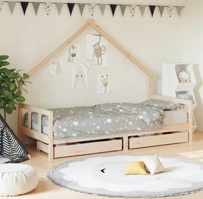 vidaXL Dětská postel se zásuvkami 90x200 cm masivní borové dřevo [834554] Barva: Přírodní