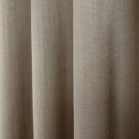 Záclona/Závěs  béžovo-hnědá Linen Mist s efektem lnu a olůvkem Ervi 4451