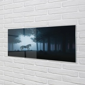 akrylový obraz Las noc jednorožec 120x60 cm