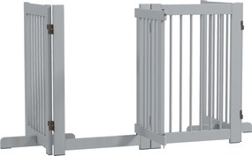 PawHut Volně stojící bezpečnostní brána pro psy s nohama 204 x 75 cm Dřevěná brána pro psy Brána na schody Dveřní brána pro schody, dveře, kuchyň, cho
