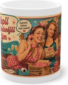 Srdcem darované Veselý hrneček pro kamarádky / vaší lásku / rodinu - na přání Pin Up styl