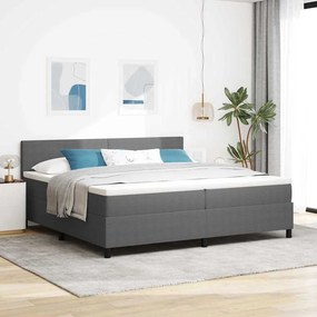 Postel s boxspringem s čelo Světle šedá a bílá 200 x 200 cm 3337527