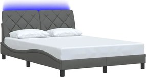 Rám postele s LED bez matrace Tmavě šedá 120x200 cm Látka 3310658