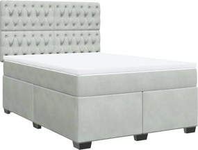 Box spring postel s matrací světle šedá 140x200 cm samet 3293236