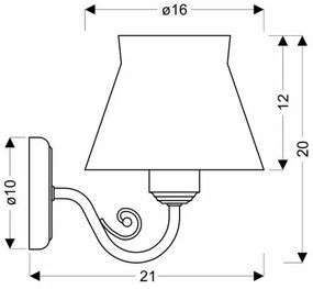 Nástěnné svítidlo ZEFIR 1xE27/40W/230V