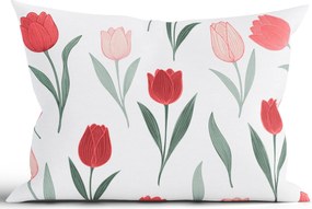 MK Lůžkoviny Bavlněný povlak na polštář Renforcé 50 x 70 cm - Květy tulipánů červené