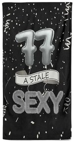 Osuška Stále sexy – černá (věk: 77, Velikost osušky: 70x140cm)