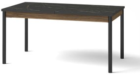 DOLMAR Jídelní stůl rozkládací - PRESTIGO P14, 160/240x90, ořech/matná černá/san sebastian