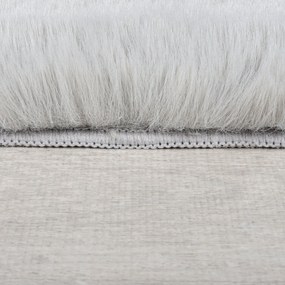 Kusový koberec Ivy Faux Fur Grey, 120x170, šedá, obývacia izba, Flair Rugs