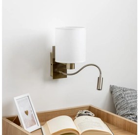 Brilagi - LED Nástěnná lampa NUBILA 1xE27/25W/230V + LED/3W mosaz/bílá BG1557+BG1586