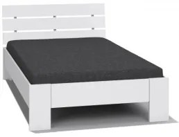 Studentská postel REA Nasťa 120x200cm - bílá, 1. pás čela 12257 - grapphite, 2. pás čela 1102 - cappuccino, 3. pás čela v barvě postele