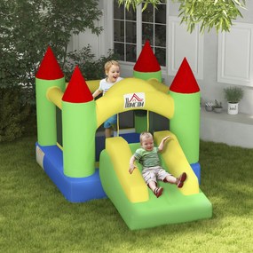 HOMCOM nafukovací skákací hrad foukačka dětský skákací hrad hrací skluzavka trampolína bezpečnostní síť 3-10 let Oxford 300x180x160cm