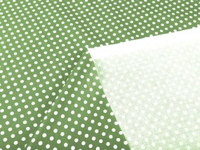 Biante Dětský bavlněný závěs Sandra SA-336 Bílé puntíky na zeleném 130x230 cm