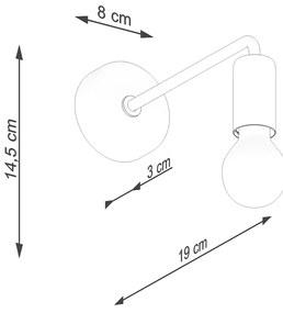 Nástěnné svítidlo Norah 1, černé tělo svítidla