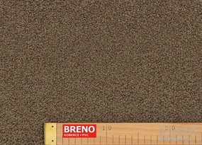 Breno Metrážový koberec GROOVE 855 tmavě hnědý, šíře 300 cm, Hnědá