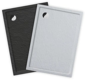 Roth Čtvercová nebo obdélníková akrylátová sprchová vanička FLAT STONE EFFECT Varianta: rozměry: 100x80 cm, barva: Bílá - (FLAT STONE WHITE 1000x800 - 8000319)