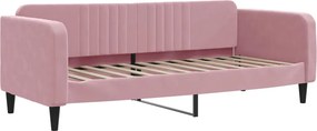 Válenda s přistýlkou a zásuvkami růžová 80 x 200 cm samet 3197131