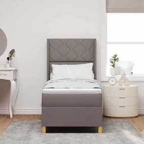 Postel s boxspringem s čelo Taupe 80 x 200 cm textil 3341865