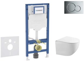 Geberit Duofix - Set předstěnové instalace, klozetu Gaia a sedátka softclose, tlačítko Sigma01, lesklý chrom SANI11CA1126B