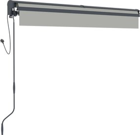 Elektrická markýza s LED osvětlením BestBerg BBSU-EL250LG / 250 x 200 cm / světle šedá