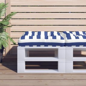 vidaXL Poduška na nábytek z palet 60 x 61,5 x 10 cm oxford [47470] Barva: Modro-bílá