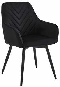 Otočné jídelní křeslo NANA360 VELVET, černé