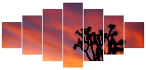 Obraz západu slunce nad siluetou stromu (210x100 cm)
