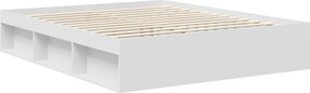 Rám postele s čelo Bílá 160 x 200 cm Kompozitní dřevo 3407850