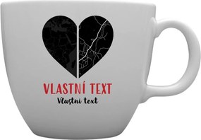 Personalizovaný MEGA XXL keramický hrnek 1 000 ml - Dvě místa, jedno srdce