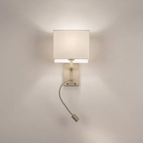 Nástěnné designové bílé svítidlo do ložnice na čtení Talisman White and Taupe