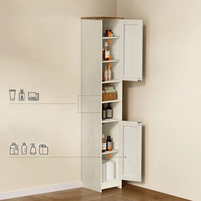 Koupelnová skříňka 30x30x170cm AUK-E1166 WT, mdf, bílá
