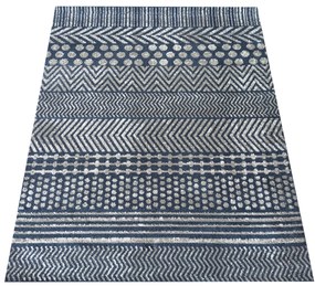 Kusový koberec LARA 07 Moderní Geometrický modrý Rozměr: 160x220 cm