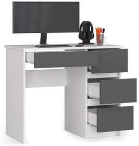 PC stolek Benicio II (bílá + grafit šedý) (P). 1070845